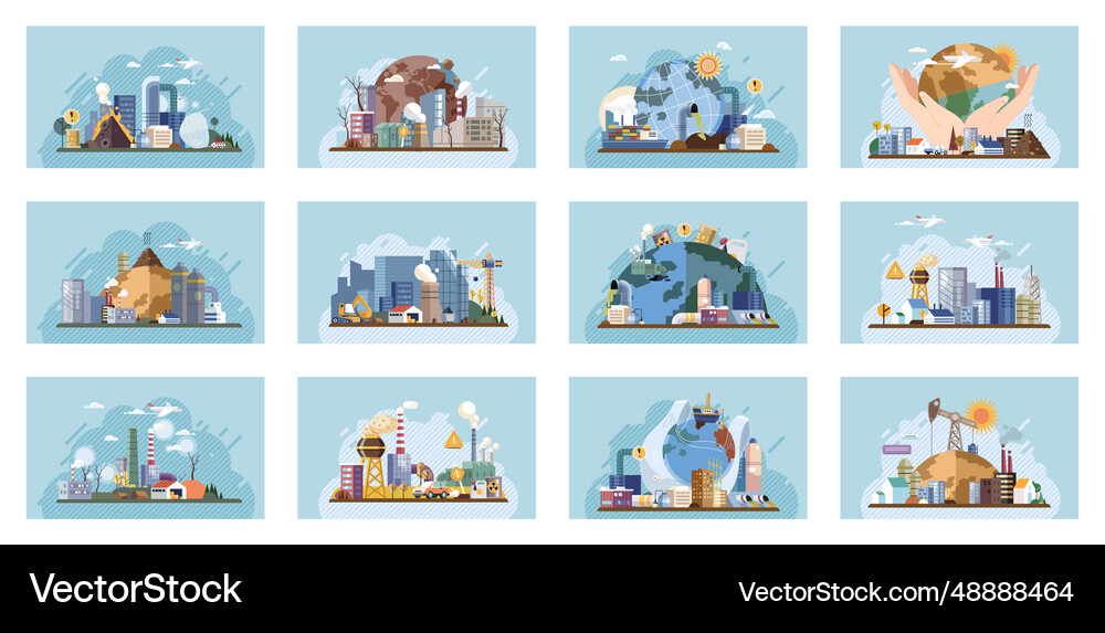 Industrial pollution environmental Royalty Free Vector Image
