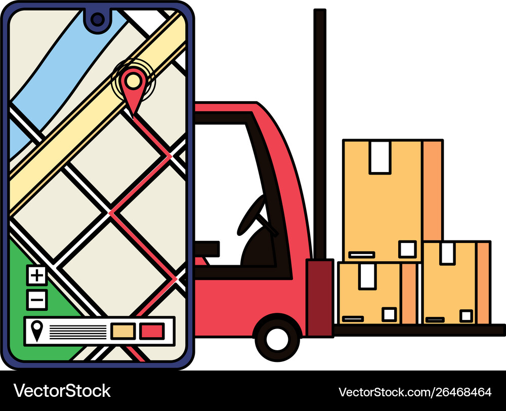 Logistic and delivery shipping cartoon Royalty Free Vector