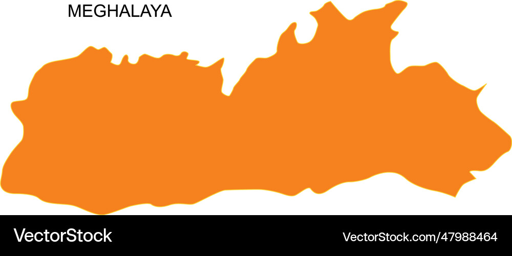 Map of meghalaya Royalty Free Vector Image - VectorStock