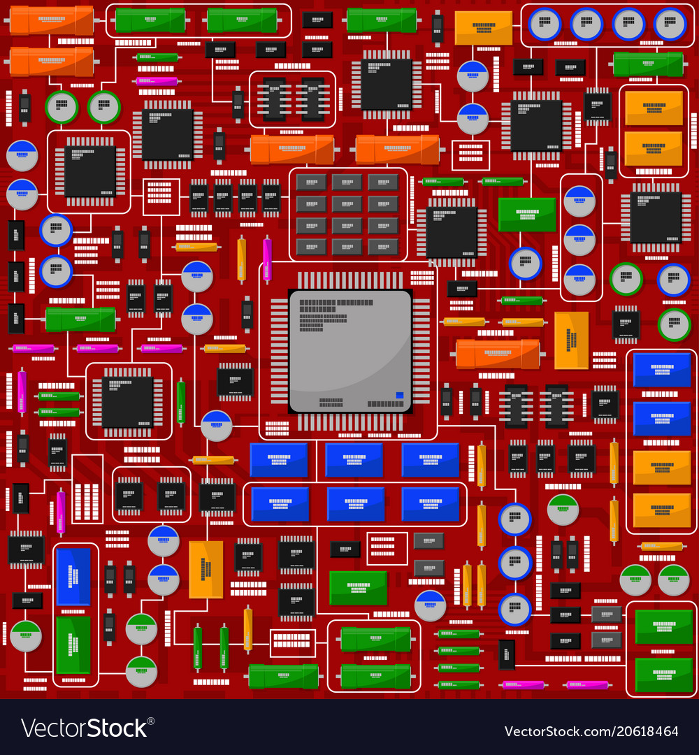 Pattern electrical board electronic components Vector Image