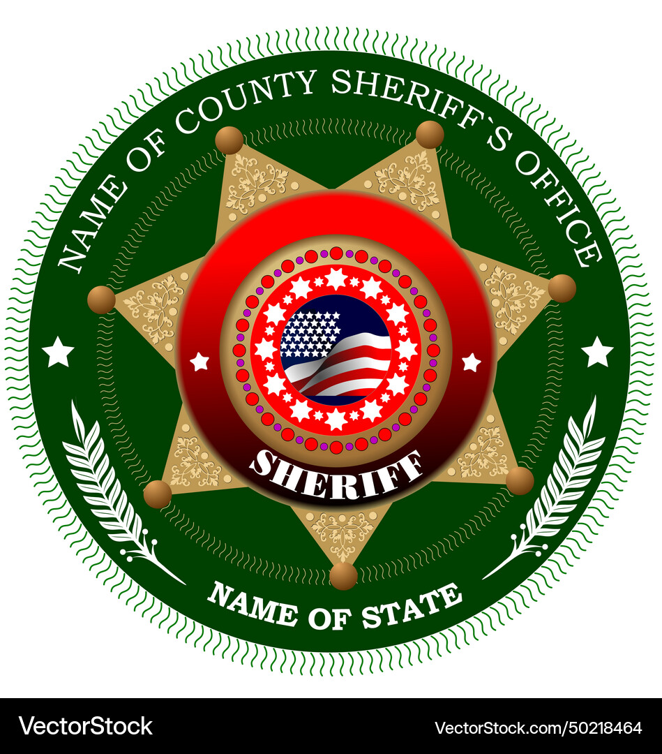 Sheriffs badge on a white background color Vector Image