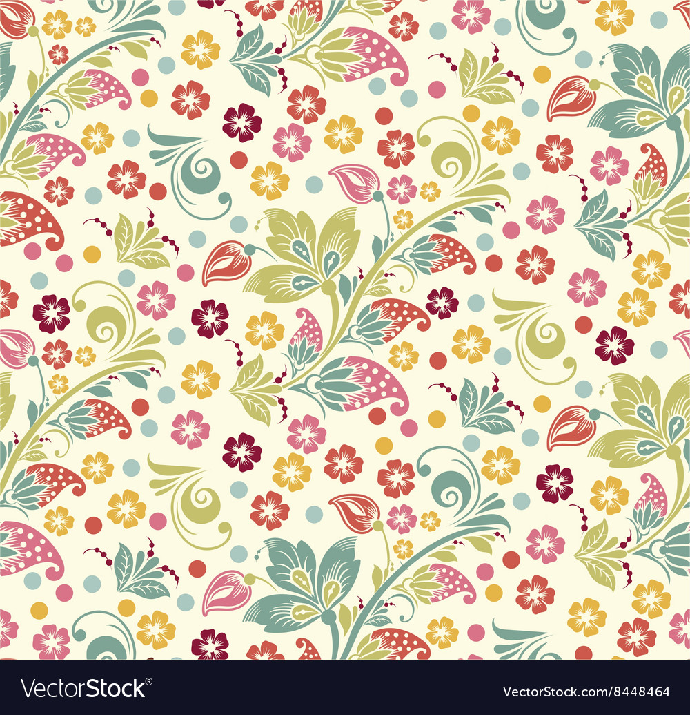 Spring summer floral seamless pattern Royalty Free Vector