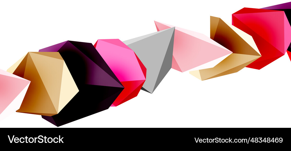3d low poly triangle design elements Royalty Free Vector