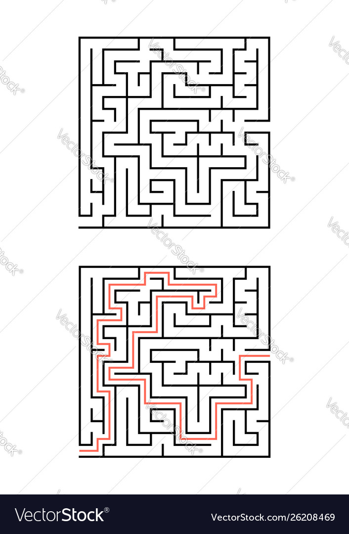 A square maze for children simple flat isolated Vector Image