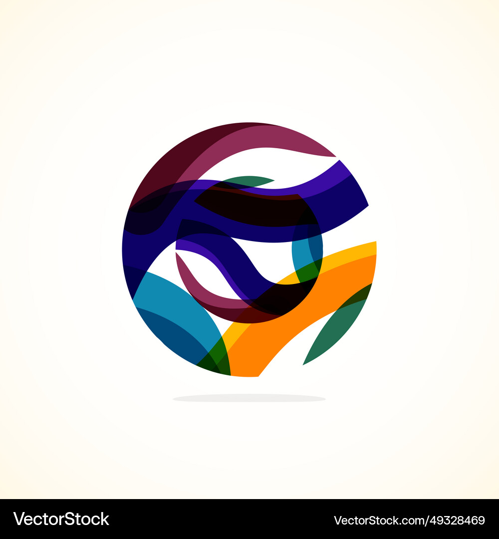 Abstract circle logo - minimalist emblem timeless Vector Image