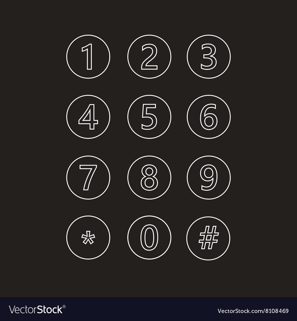 Flat numbers stroke Royalty Free Vector Image - VectorStock