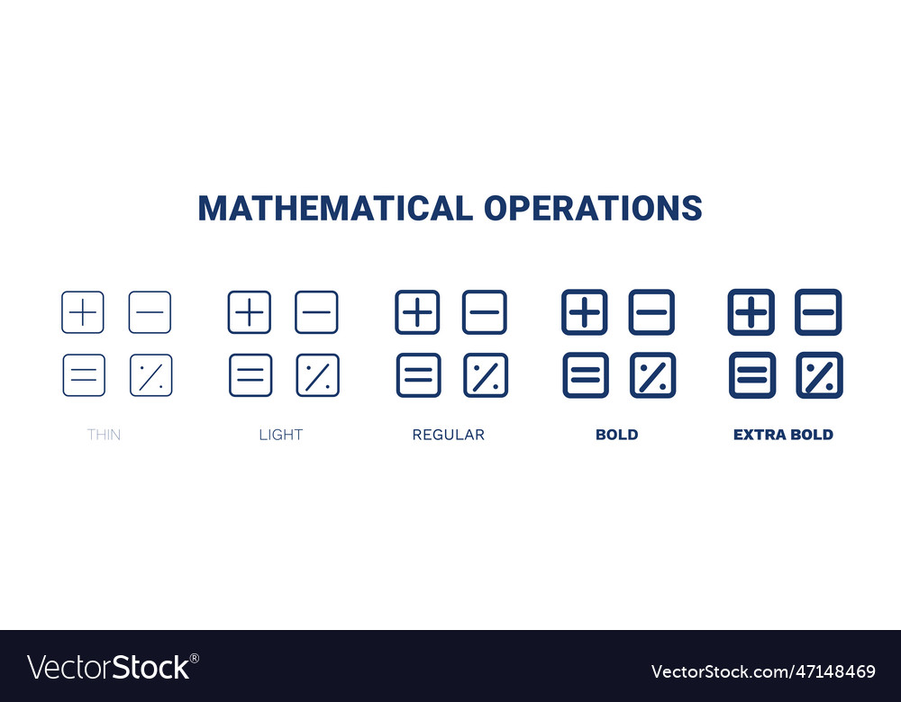 Mathematical operations icon thin light regular Vector Image Mathematical operations icon thin light regular Vector Image
