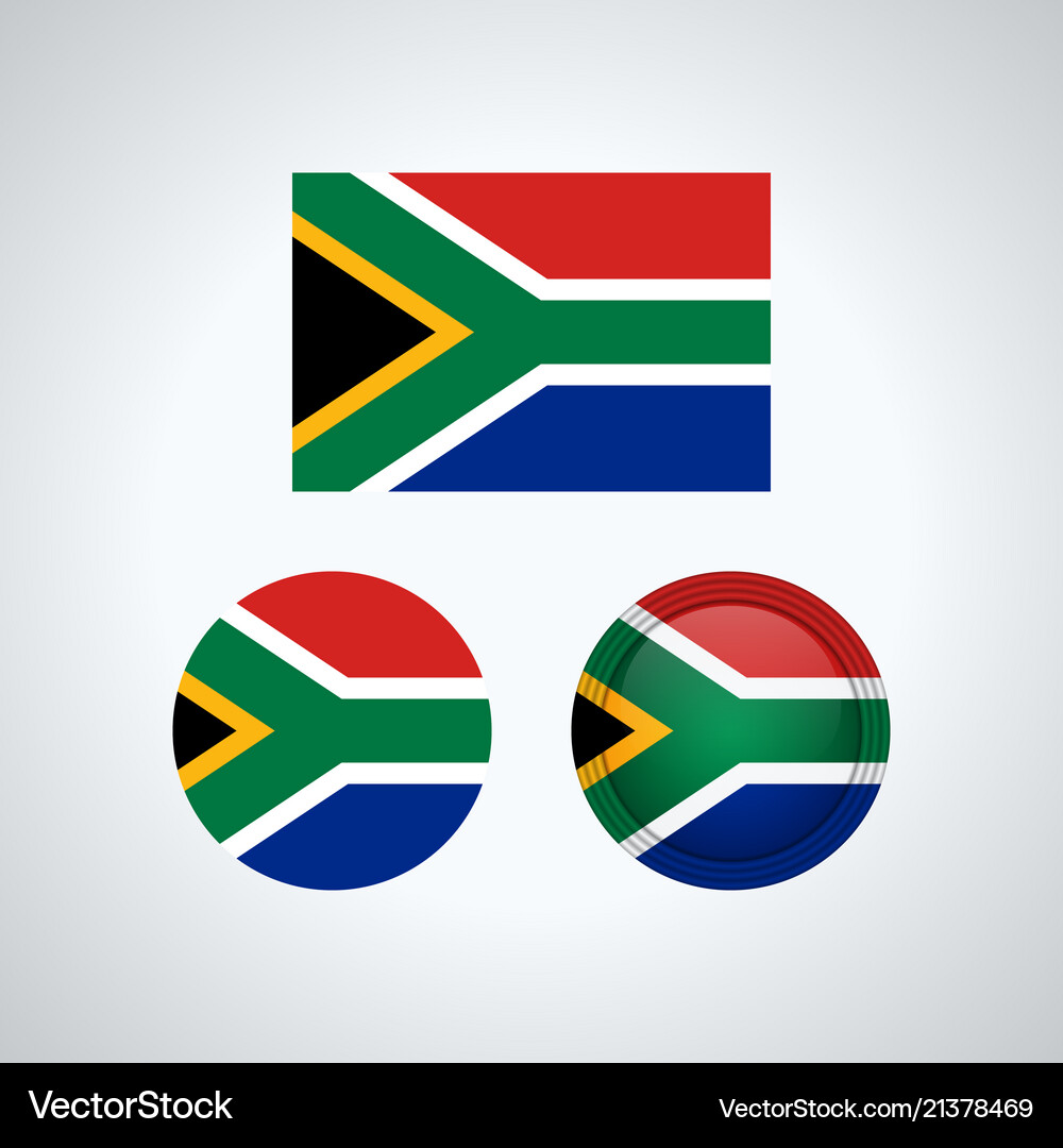 South african trio flags Royalty Free Vector Image