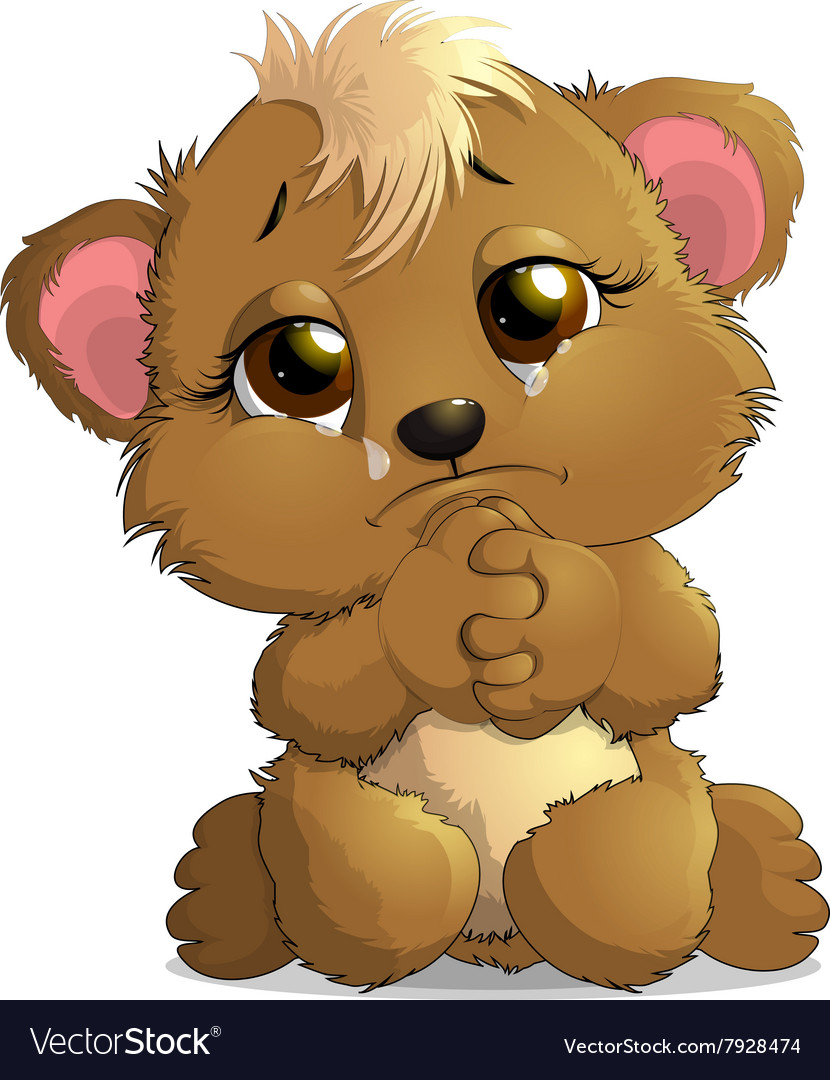 Bear Sitting Crying Royalty Free Vector Image Vectorstock
