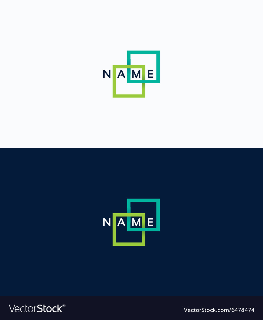 Frame geometric intersection logo Royalty Free Vector Image
