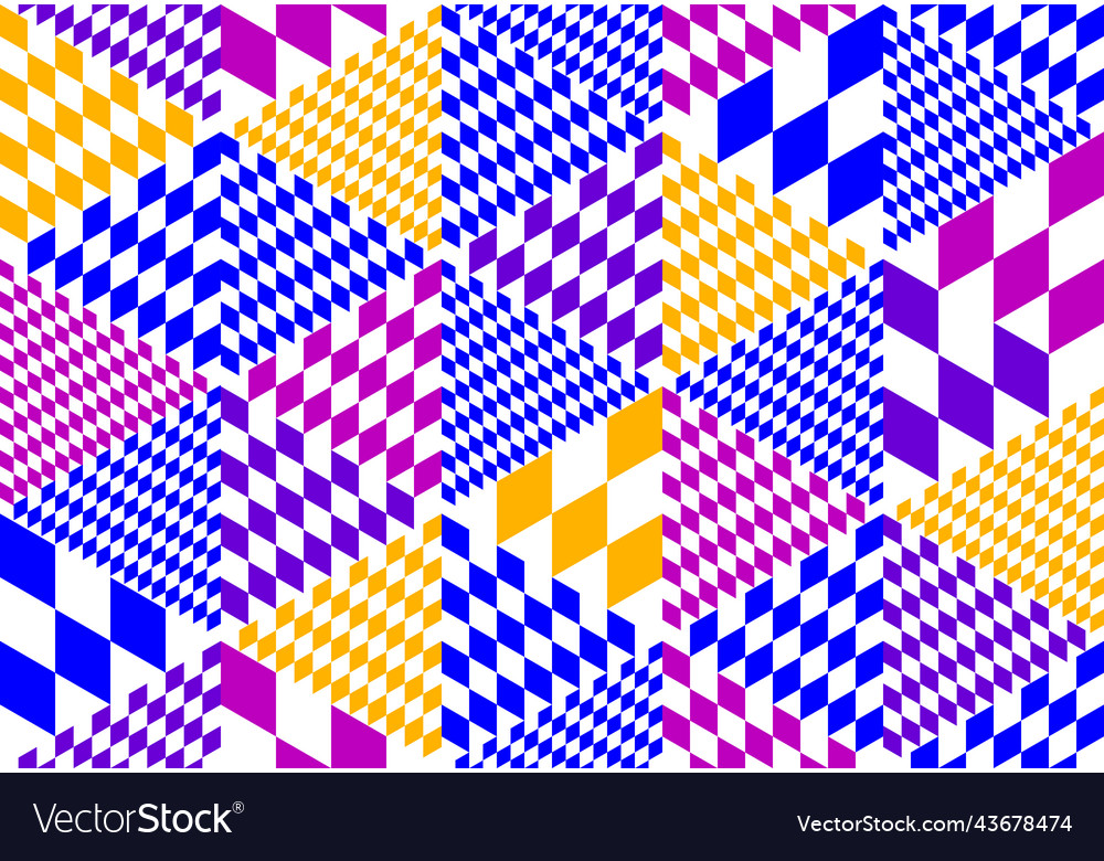 Geometric 3d seamless pattern with cubes rhombus Vector Image Geometric 3d seamless pattern with cubes rhombus Vector Image