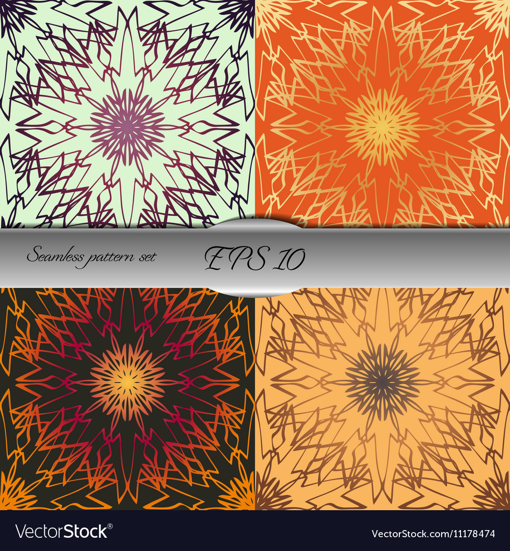 Set of elegant seamless patterns with floral Vector Image