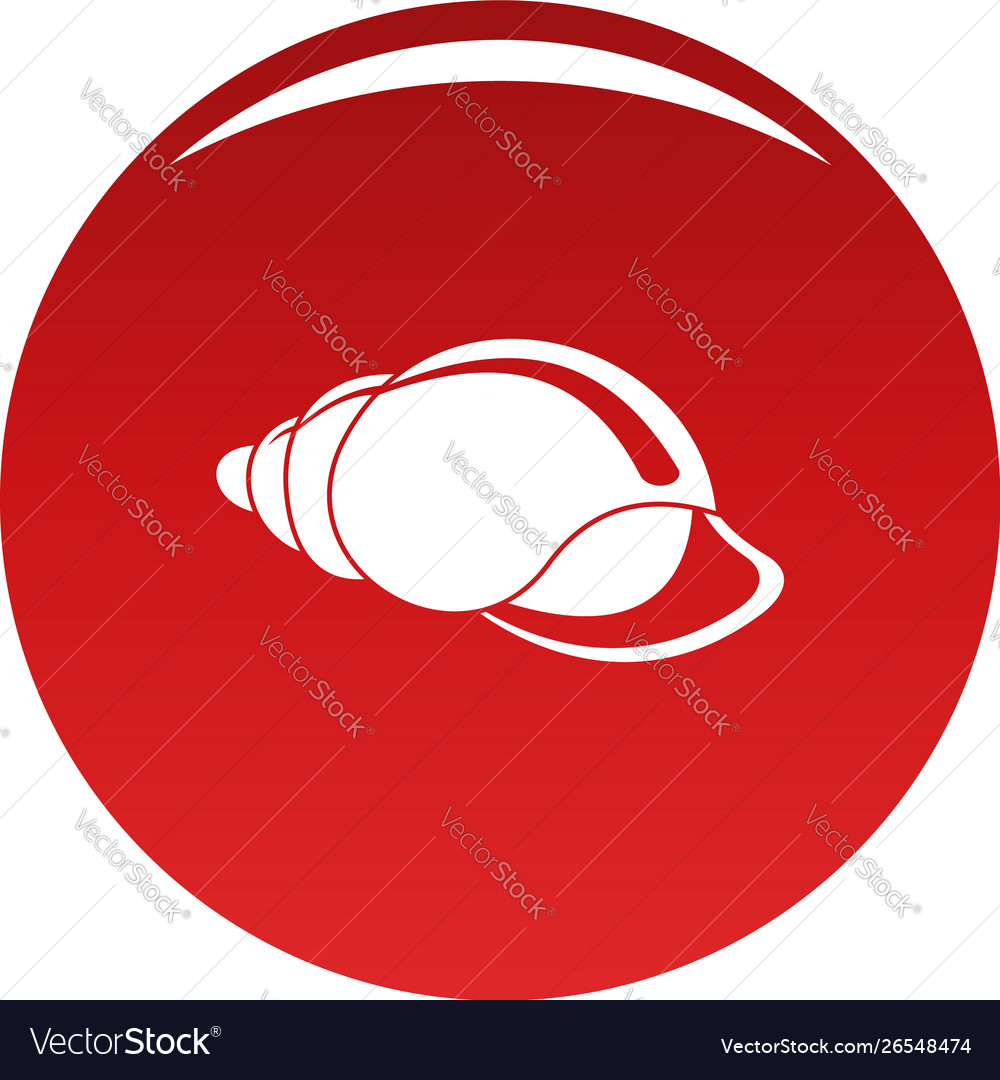 Small shell icon red Royalty Free Vector Image
