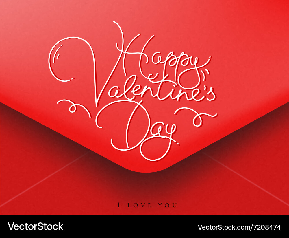 Valentines envelope red Royalty Free Vector Image