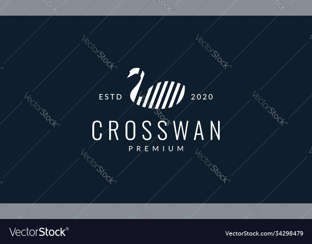 Bird Swan Or Goose Line Logo Design Royalty Free Vector