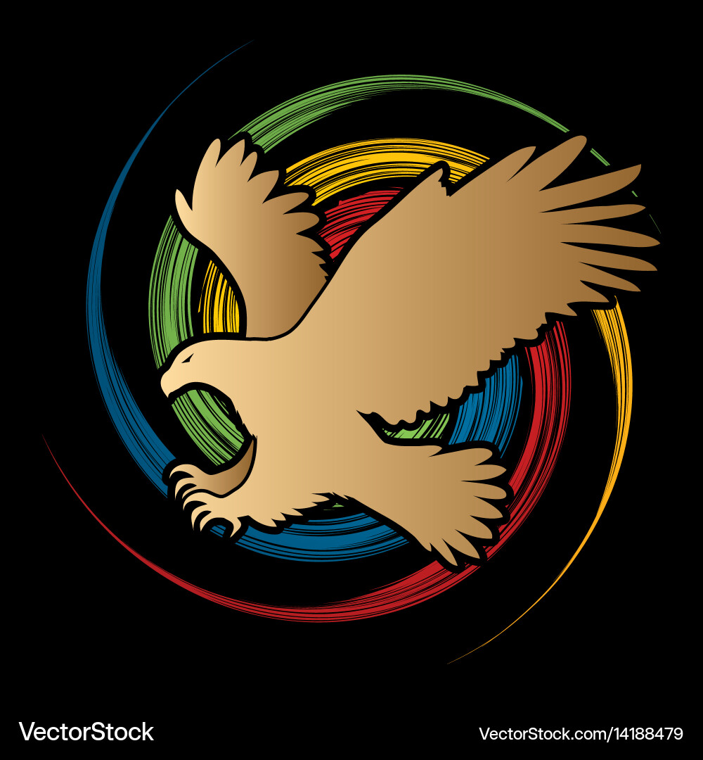 Eagle fly attack Royalty Free Vector Image - VectorStock