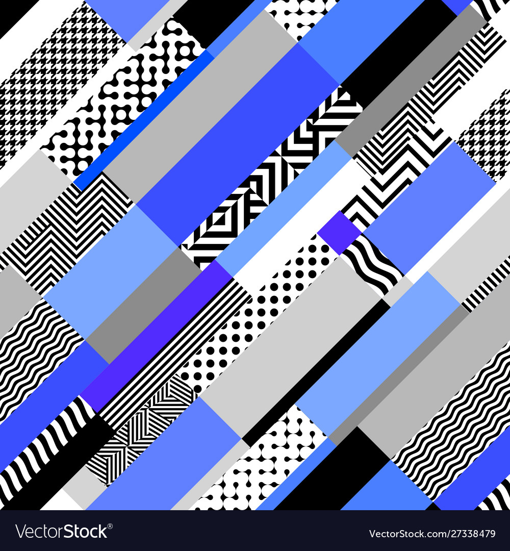 Geometric pattern in a patchwork collage style Vector Image
