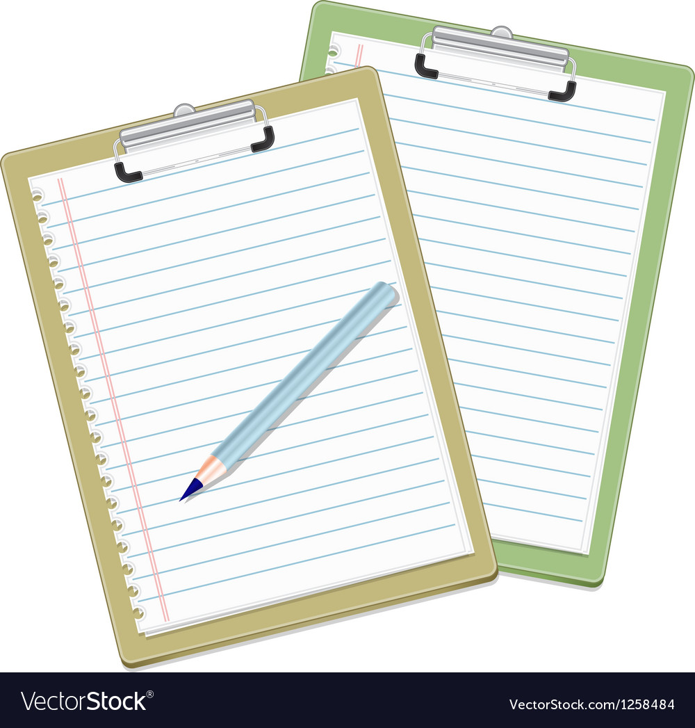 Green and brown clipboards ready to write Vector Image Green and brown clipboards ready to write Vector Image
