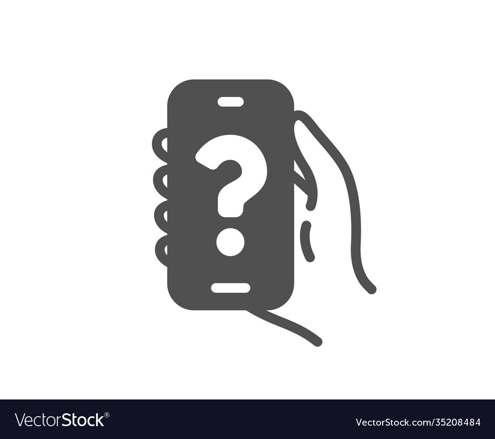 Help app icon hand hold phone sign Royalty Free Vector Image