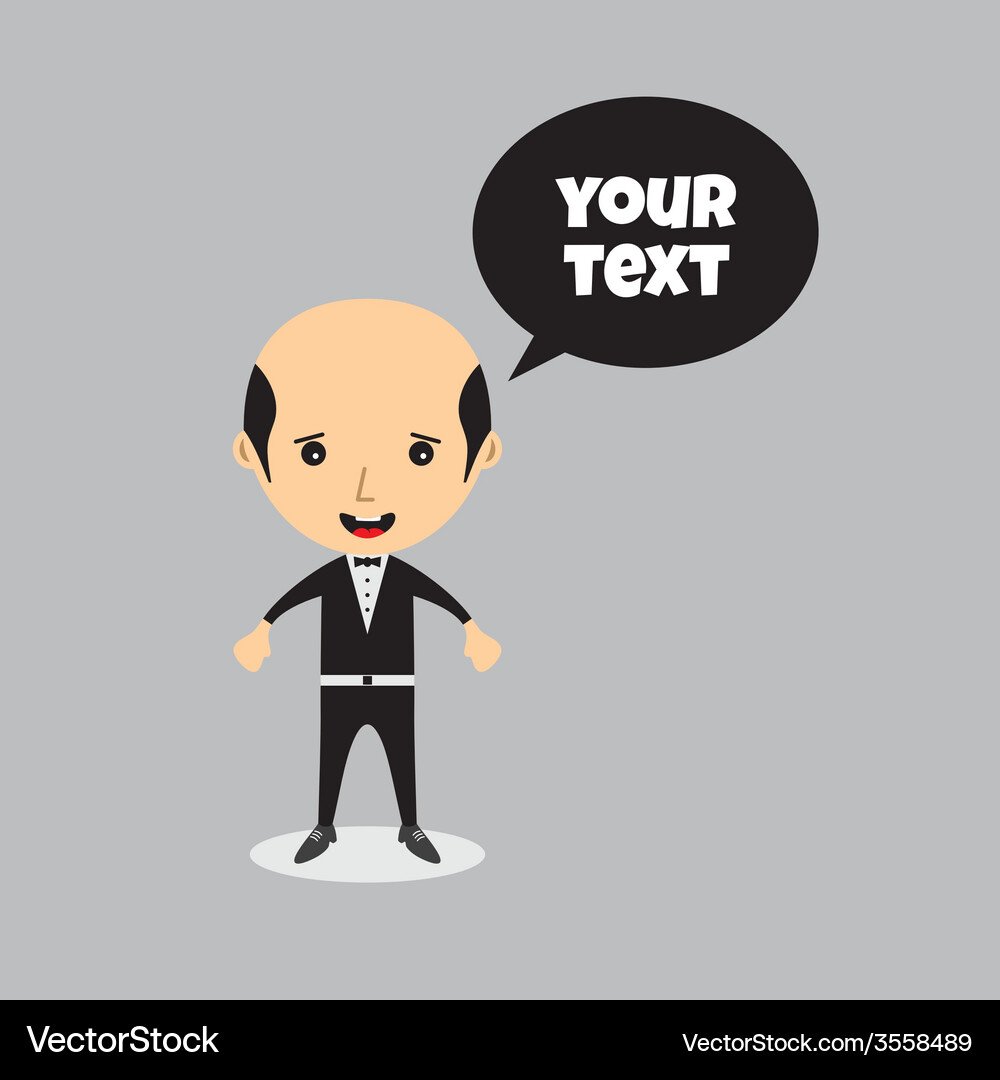 Cartoon character with speech bubble Royalty Free Vector