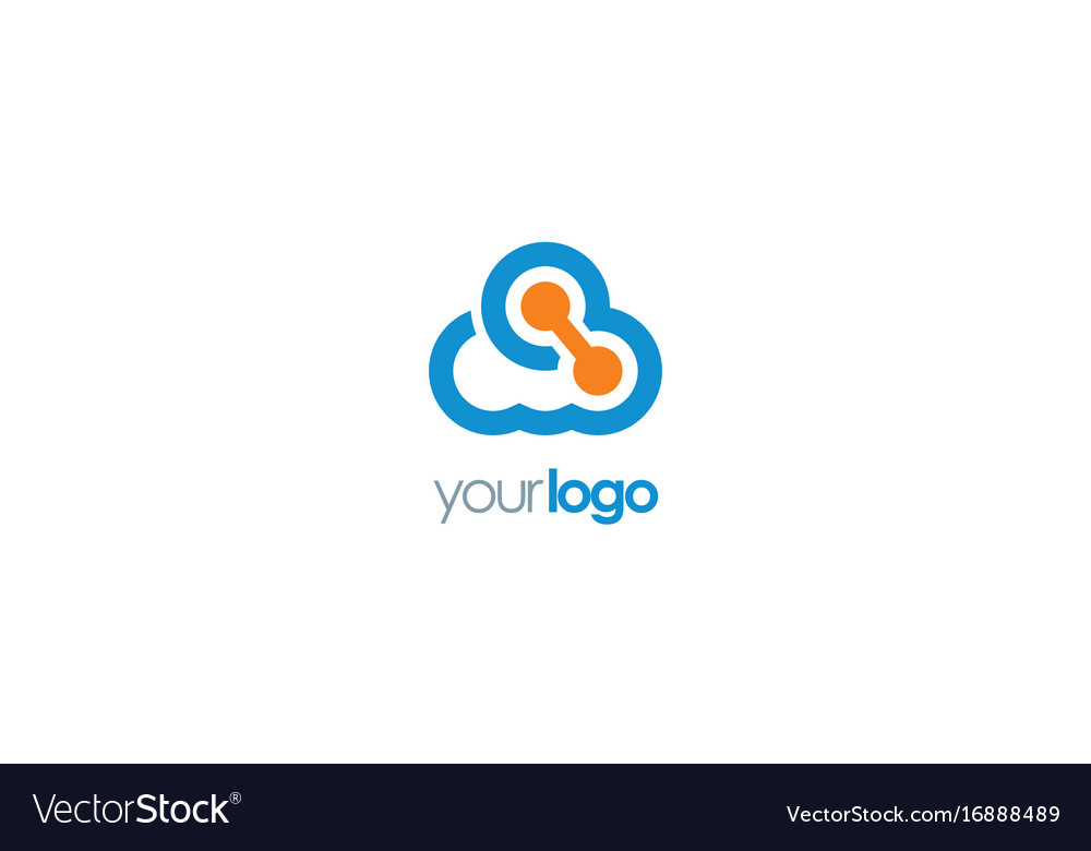 Cloud connect technology logo Royalty Free Vector Image