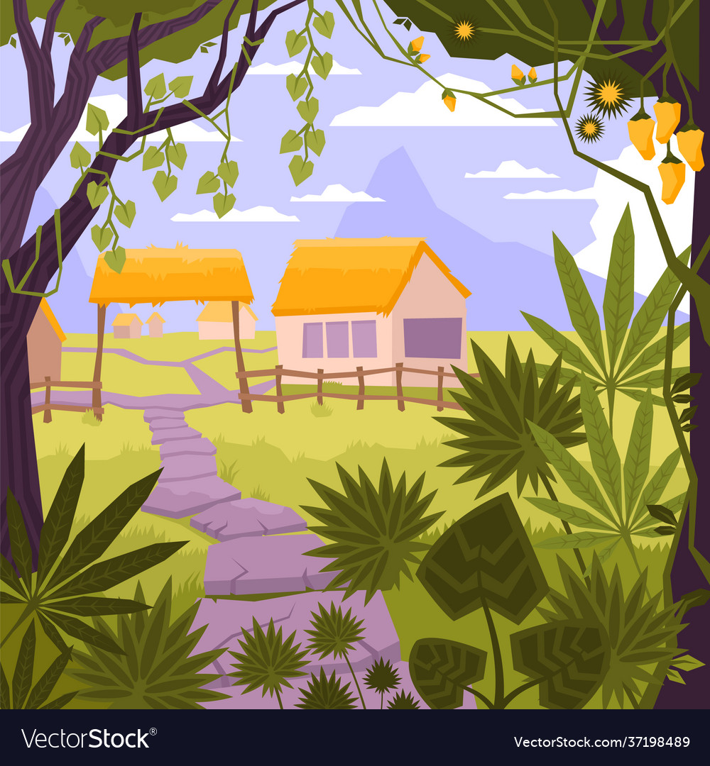 Landscape flat composition Royalty Free Vector Image