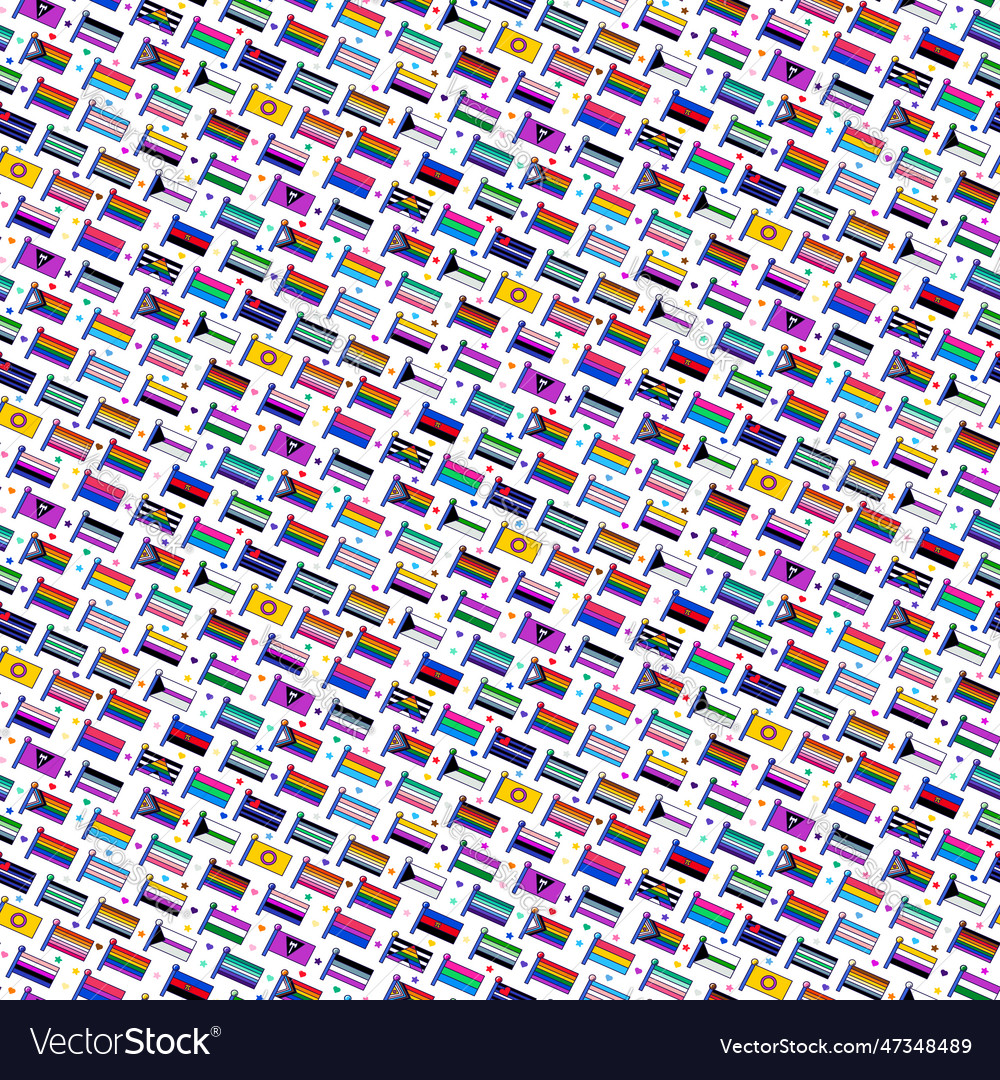 Pride flags flat seamless pattern Royalty Free Vector Image