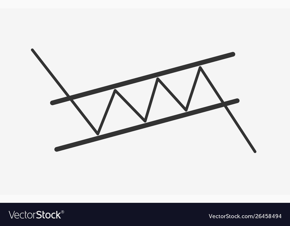 Bearish rectangle continuation pattern icon Vector Image