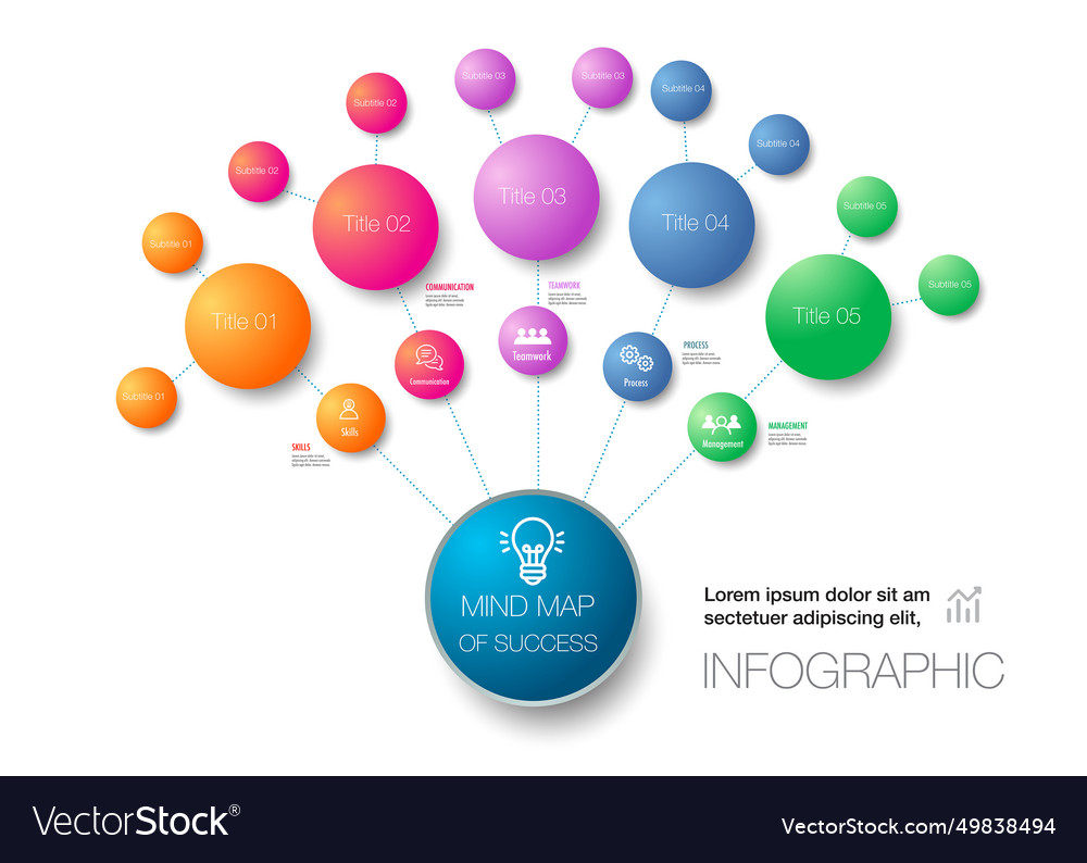 Infographic mind map4 Royalty Free Vector Image