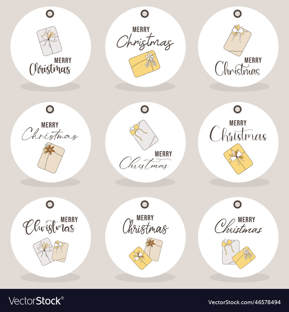 Merry christmas printable gift tags Royalty Free Vector