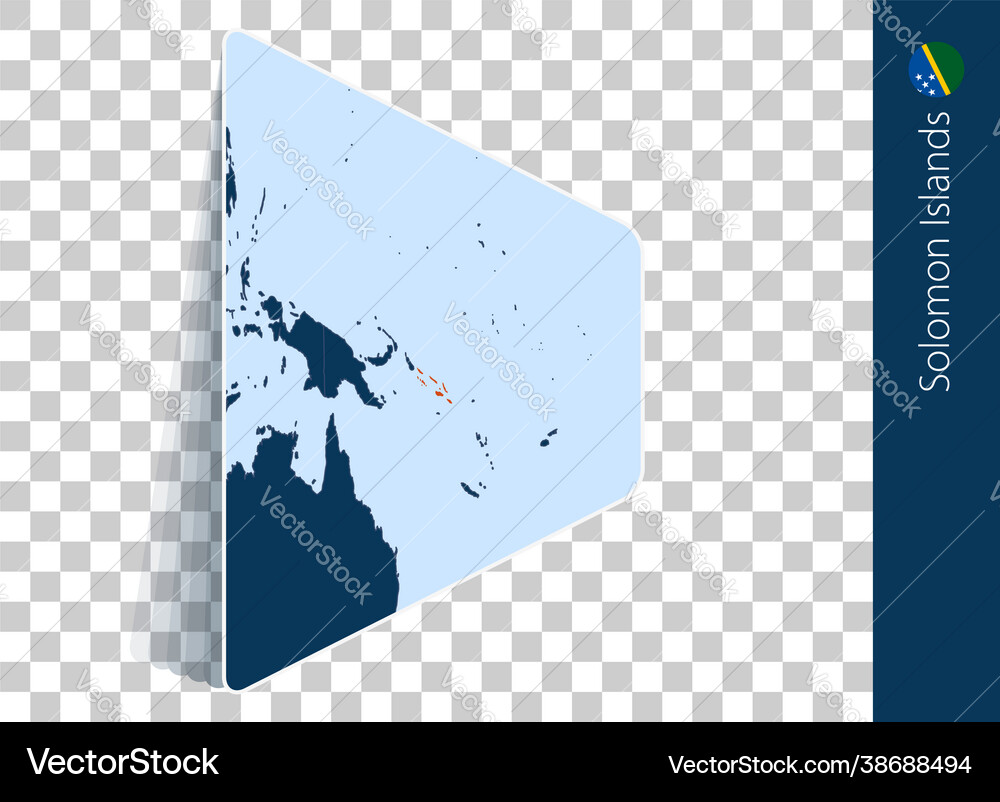Solomon islands map and flag on transparent Vector Image