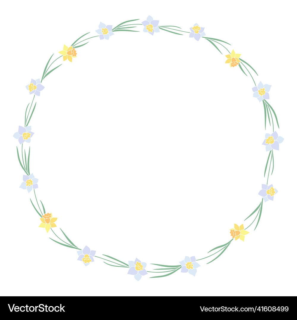 Frame with daffodil flowers Royalty Free Vector Image