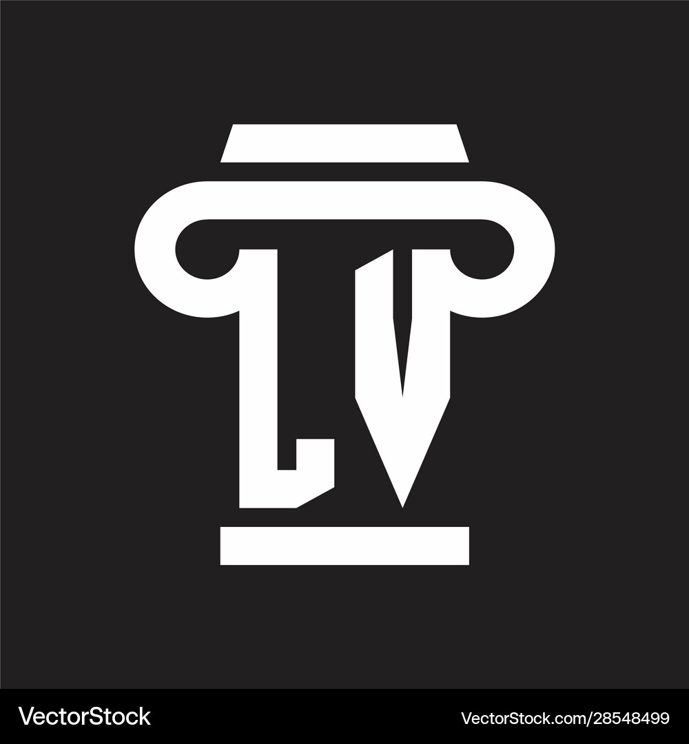 Lv logo monogram with pillar style design template