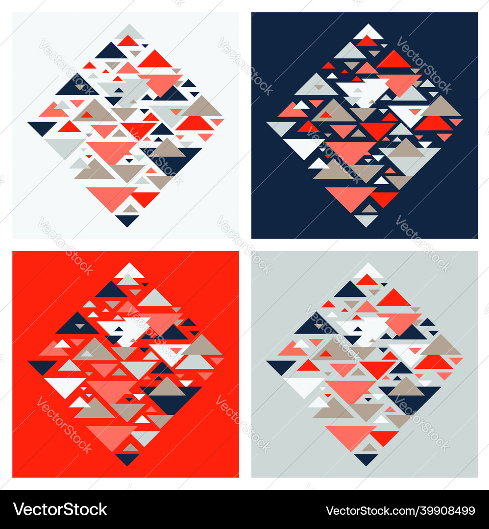 Set of four abstract geometric backgrounds Vector Image