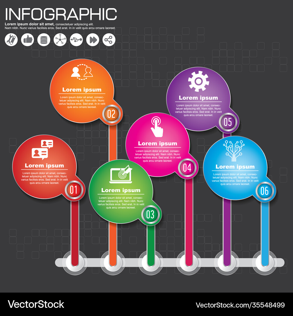 Timeline Infographics Design Template Process Vector Image