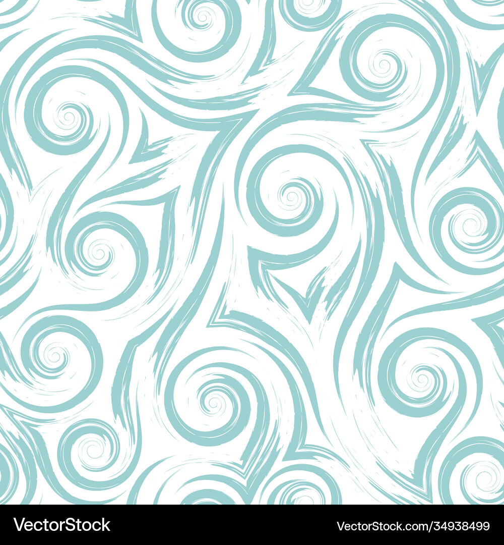 Turquoise smooth lines corners and spirals Vector Image
