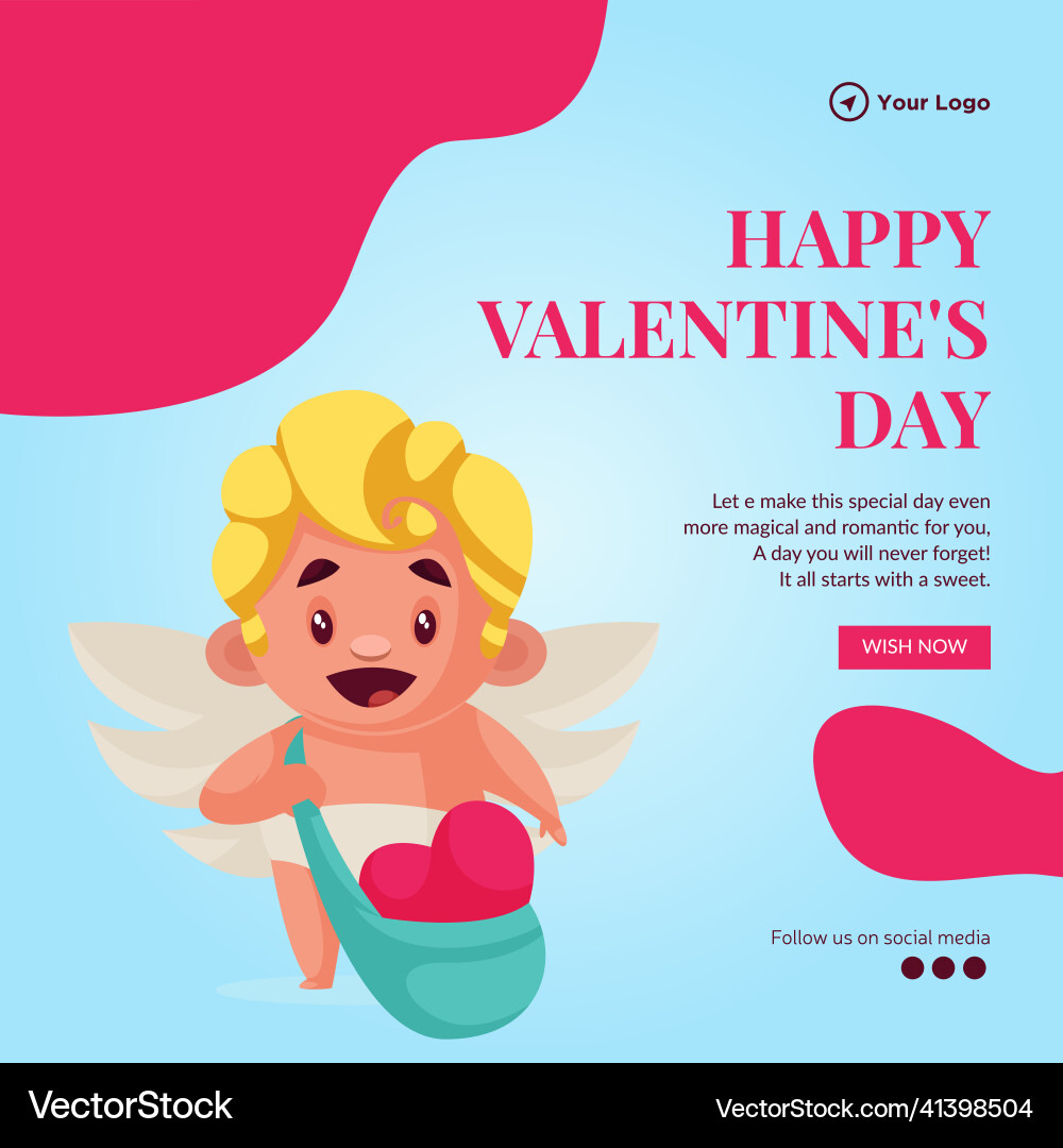 Happy valentines day banner design Royalty Free Vector Image