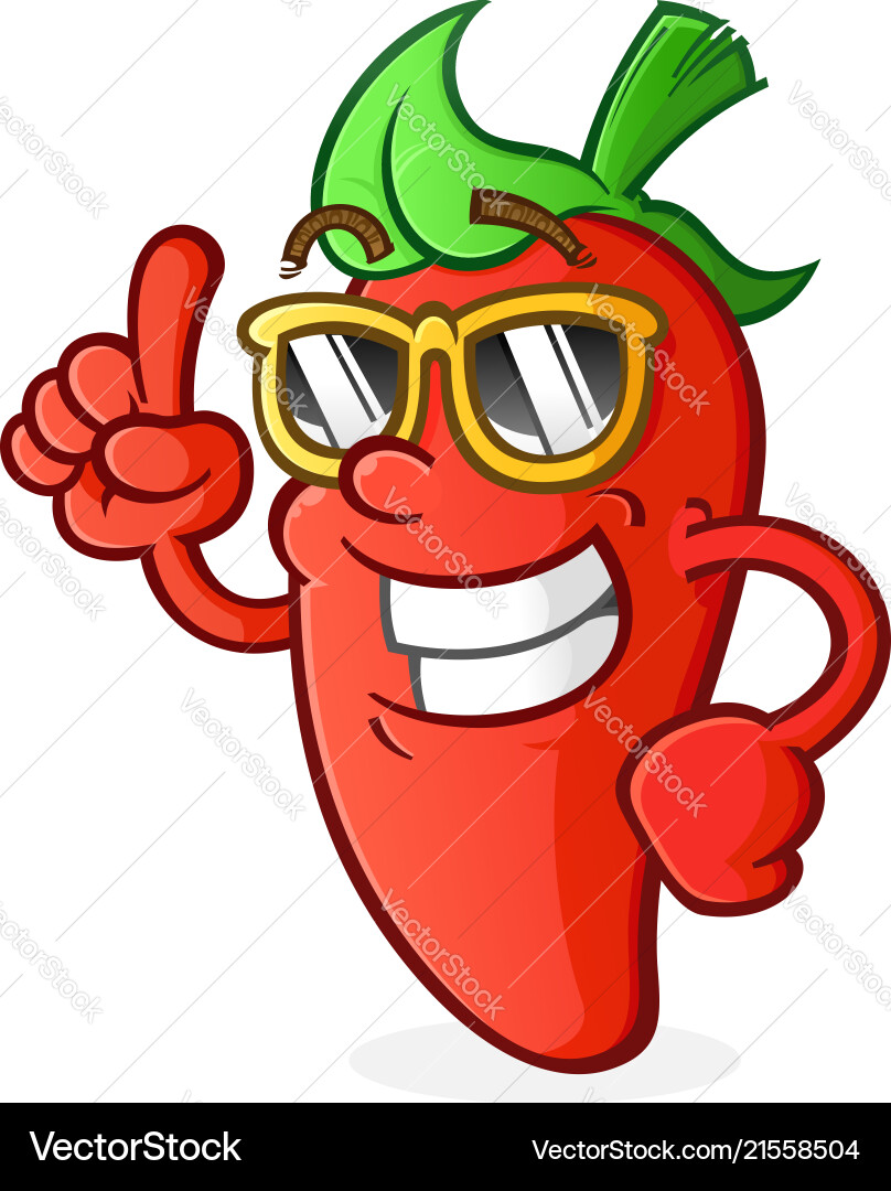 Hot pepper cartoon character with attitude Vector Image