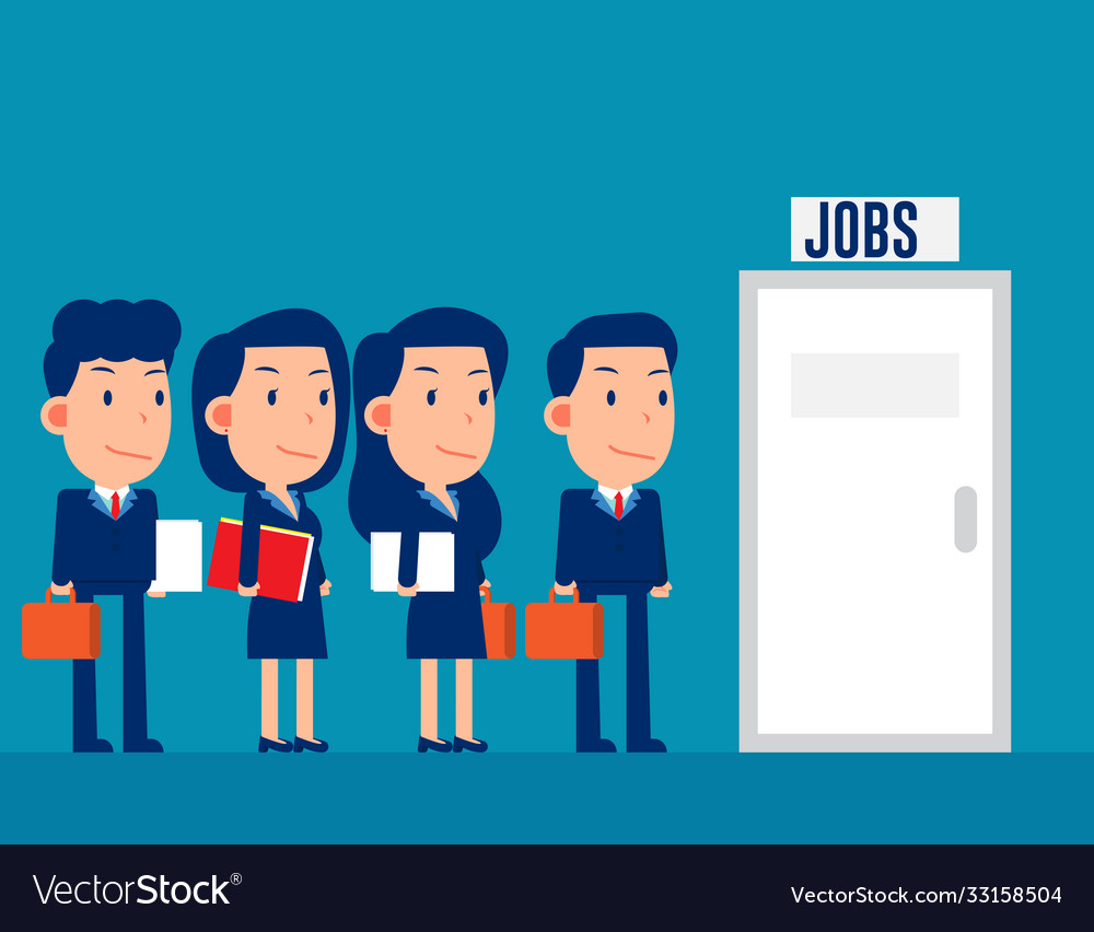 Professional people group queuing for jobs Vector Image Professional people group queuing for jobs Vector Image