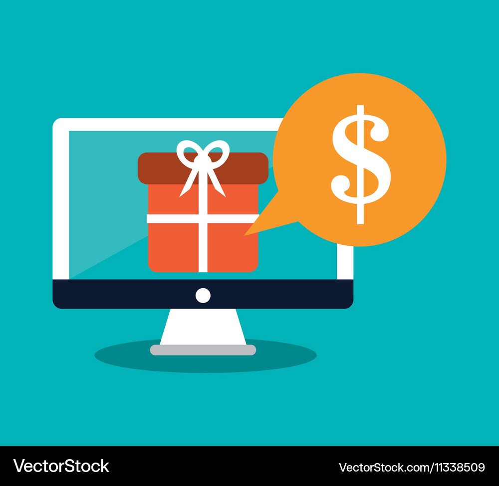 Computer and digital marketing design Royalty Free Vector