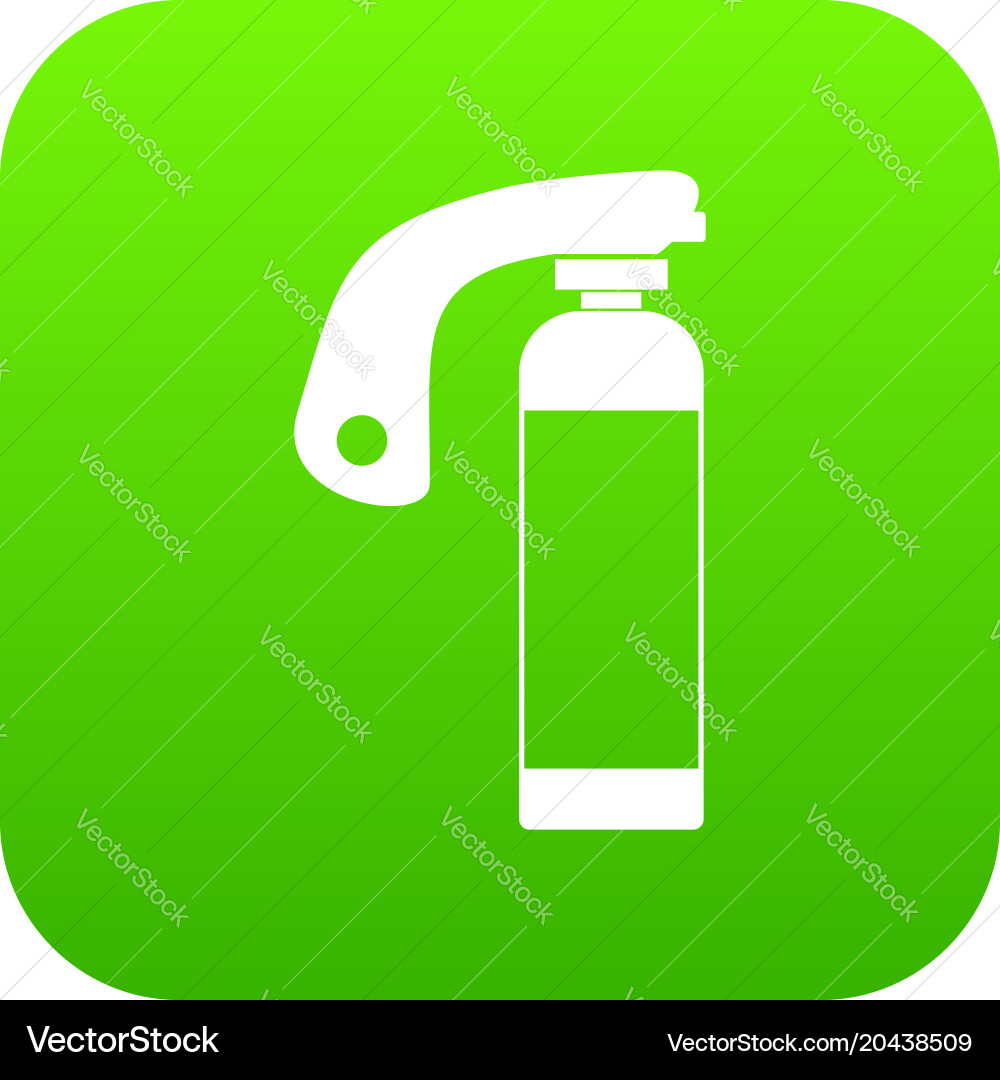 Fire extinguisher icon digital green Royalty Free Vector