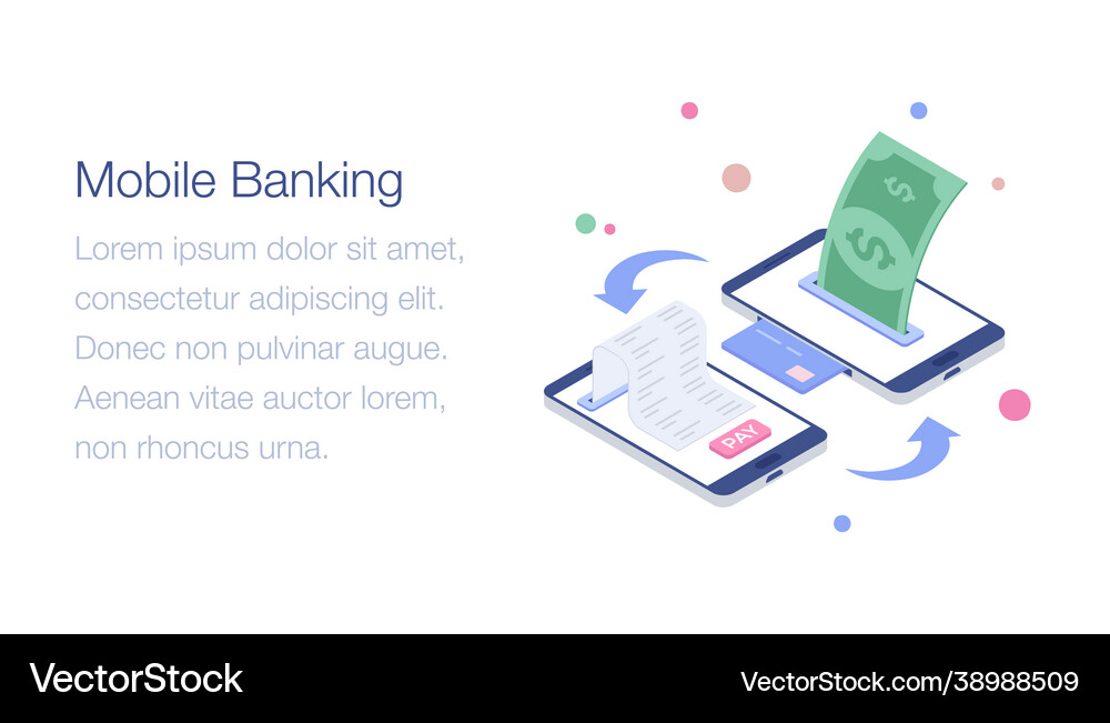Mobile banking app Royalty Free Vector Image - VectorStock