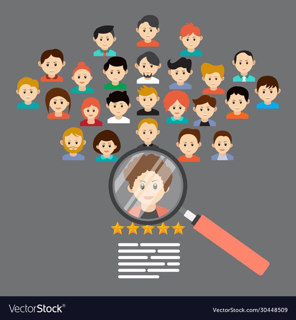 Recruiting concept human resource hiring Vector Image Recruiting concept human resource hiring Vector Image