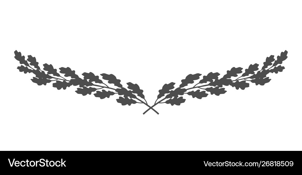 Wide oak wreath icon isolated on white background Vector Image