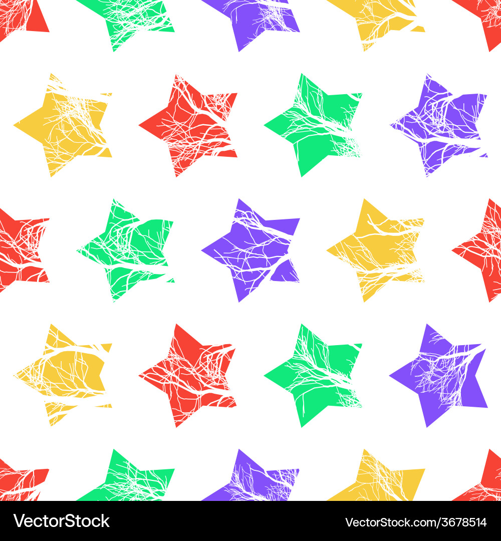 Abstract colorful stars seamless pattern Vector Image