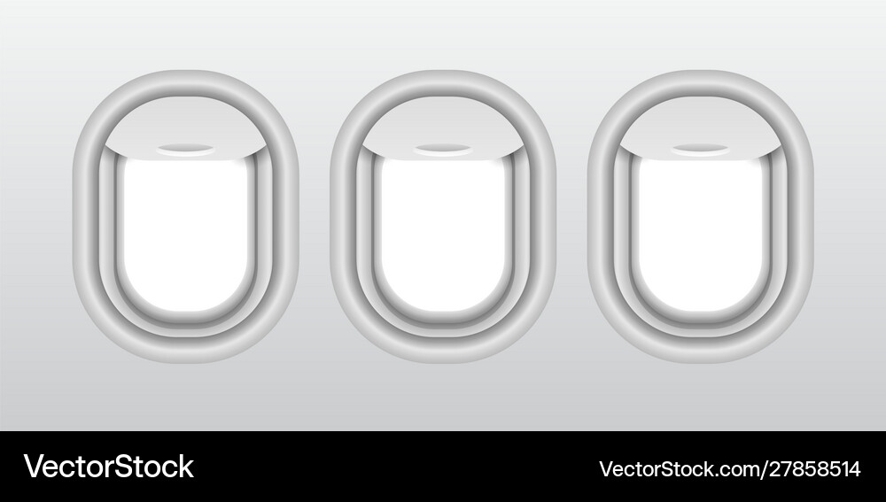 Aircraft windows with curtains Royalty Free Vector Image