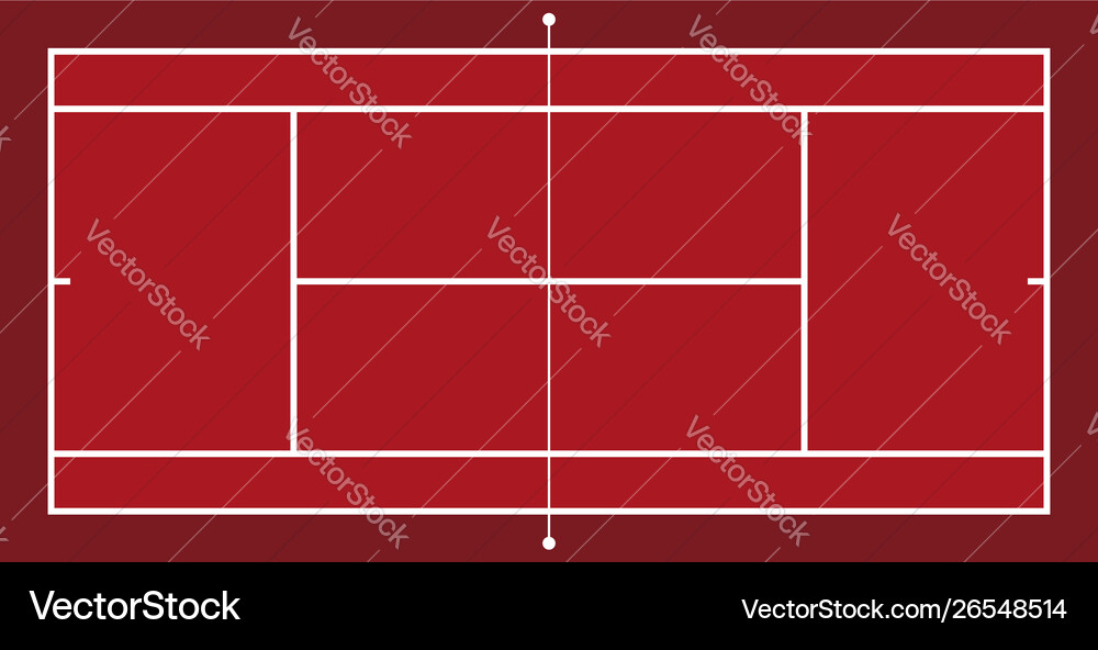 Frontal view tennis field geometric and flat Vector Image