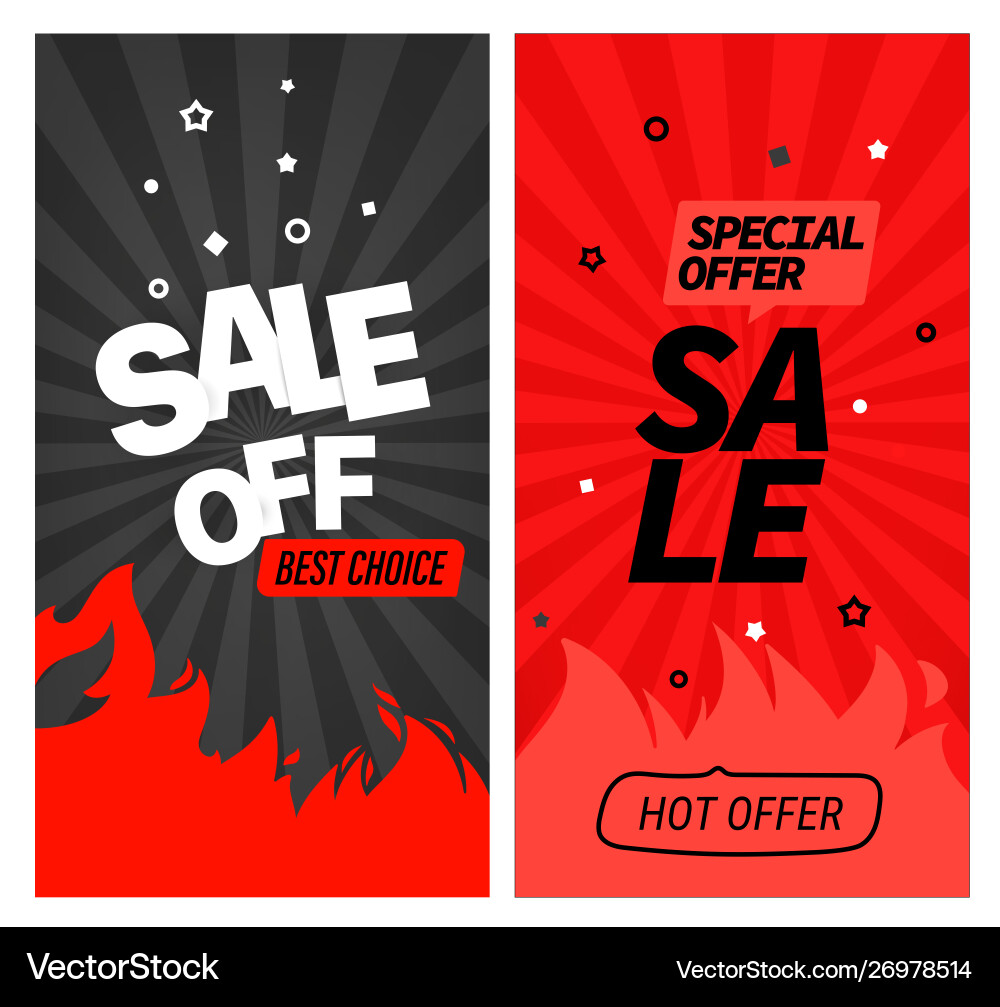 Hot offer banners clipart Royalty Free Vector Image