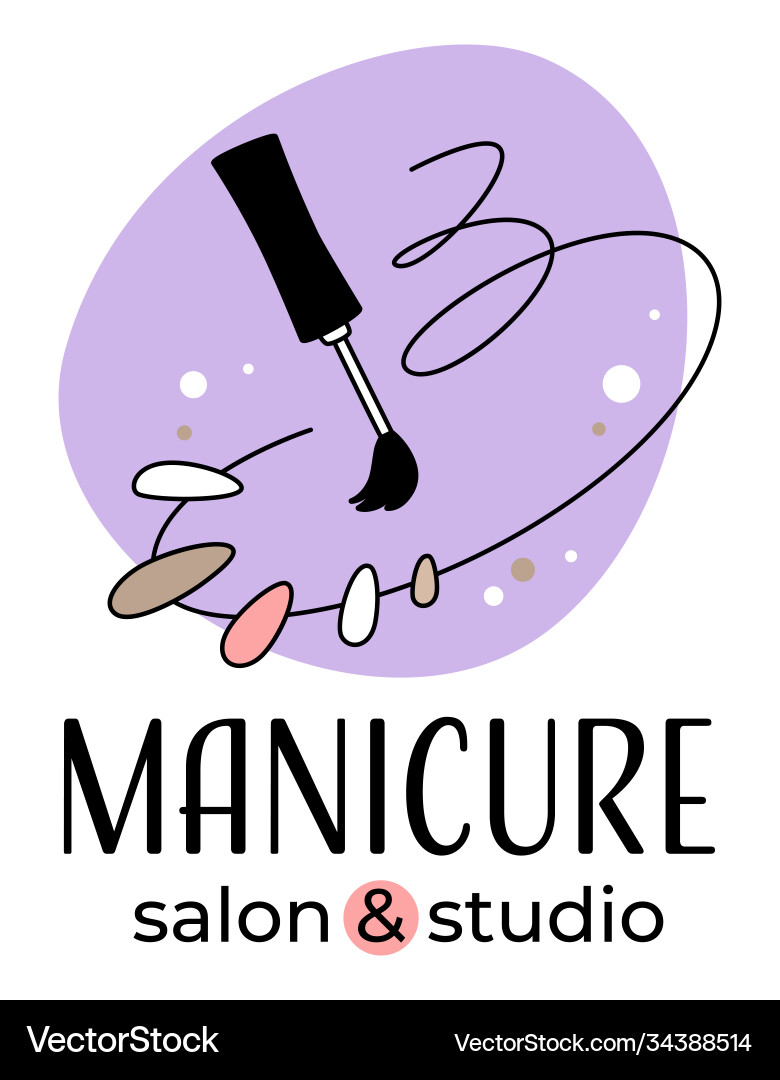Manicure salon and studio nail care Royalty Free Vector