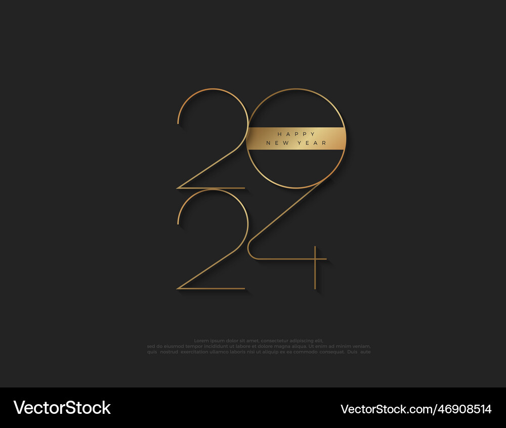 Simple modern happy new year 2024 Royalty Free Vector Image